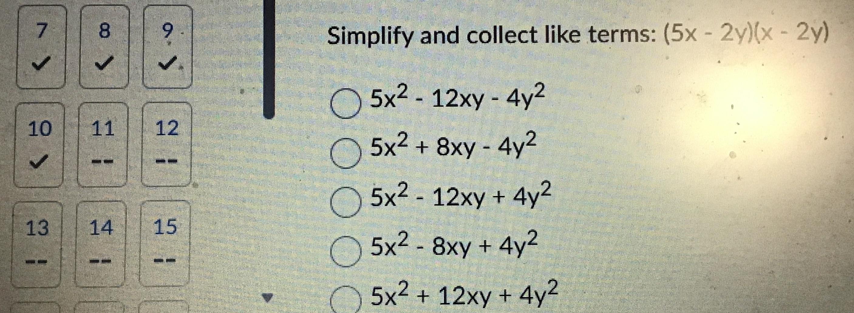 Solved 7 - ﻿Simplify and collect like terms: | Chegg.com