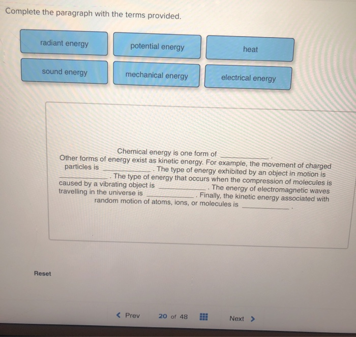 Solved Complete the paragraph with the terms provided. | Chegg.com