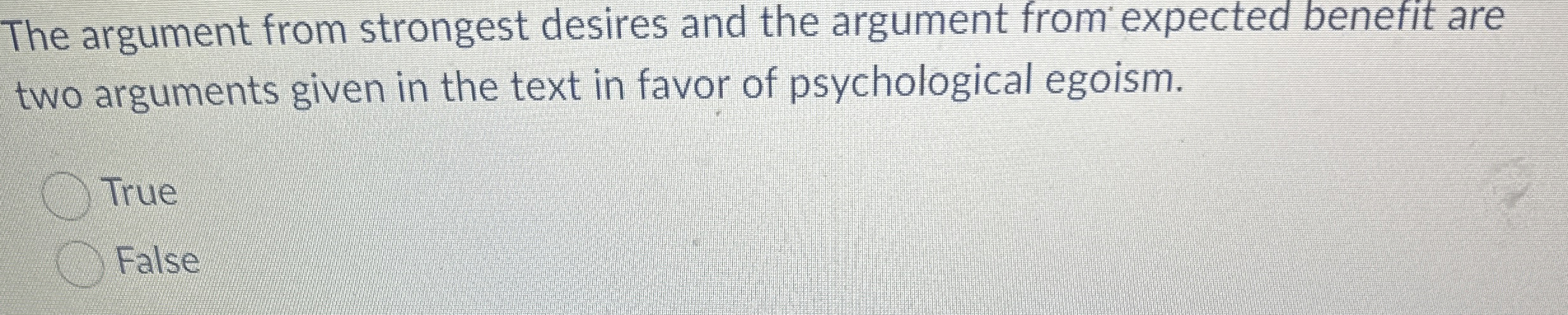 Solved The argument from strongest desires and the argument | Chegg.com