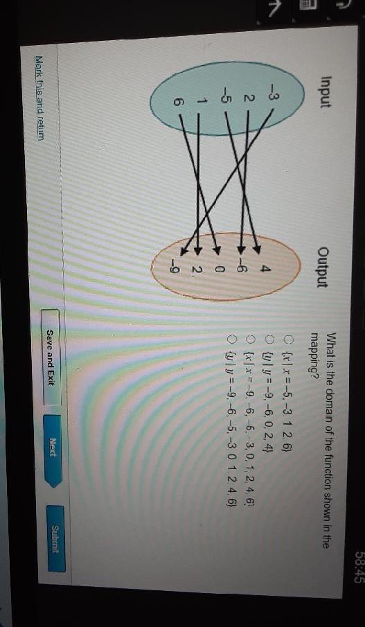 Solved 58:45 Input Output What is the domain of the function | Chegg.com