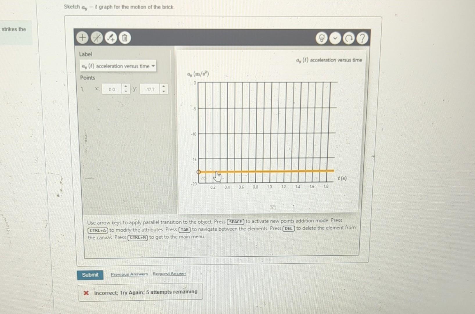 Solved A brick is dropped (zero initial speed) from the roof | Chegg.com