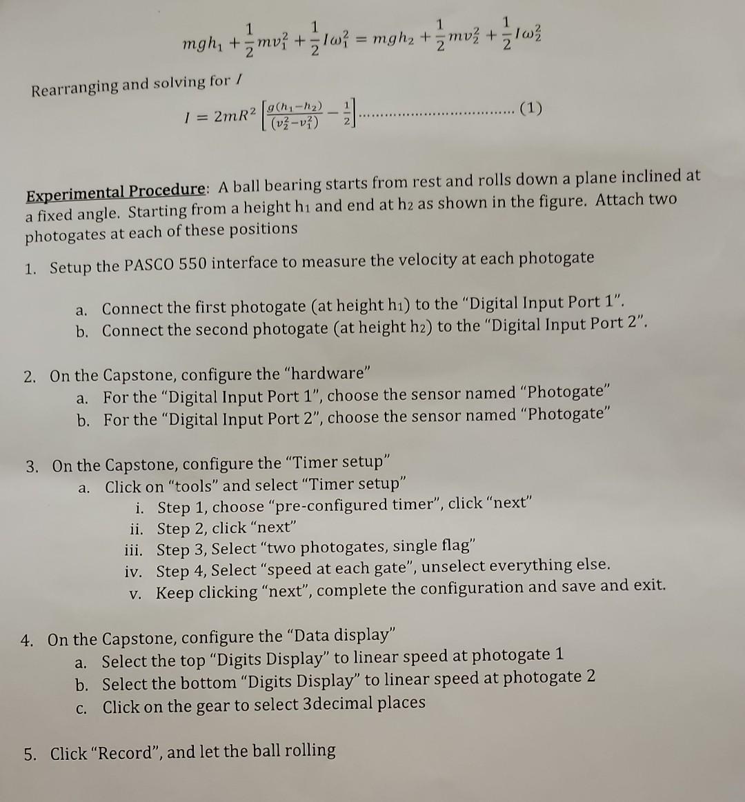 Solved Aim: To estimate the moment of inertia of a ball | Chegg.com