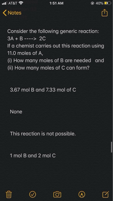 Solved Consider the following generic reaction: 3A + B | Chegg.com