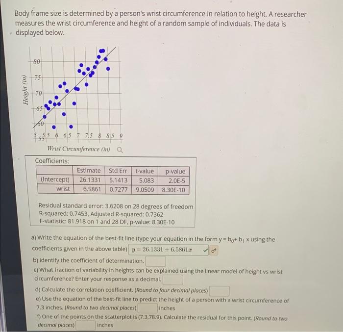 Solved Body frame size is determined by a person's wrist | Chegg.com
