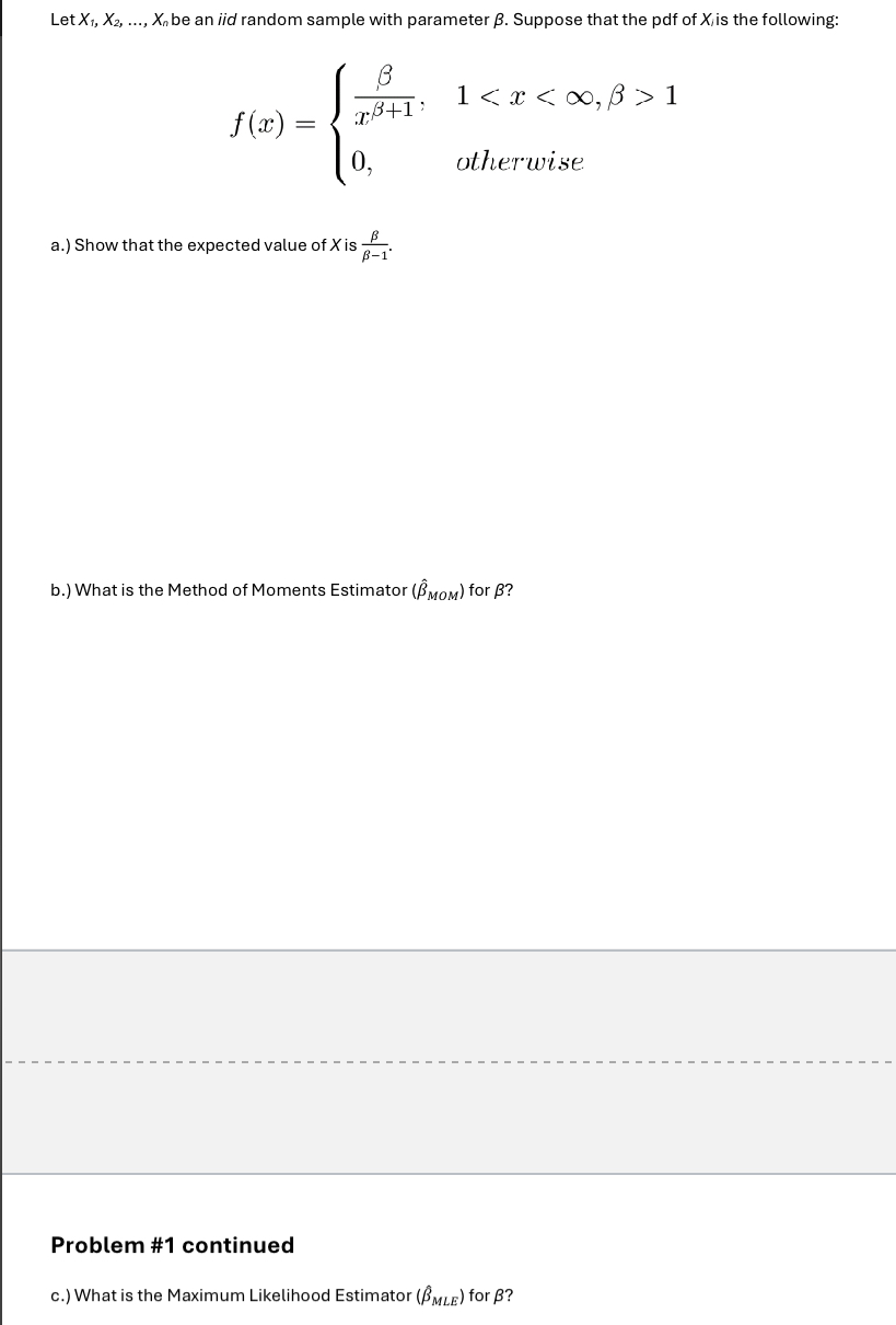Solved Let x1,x2,dots,xn ﻿be an iid random sample with | Chegg.com