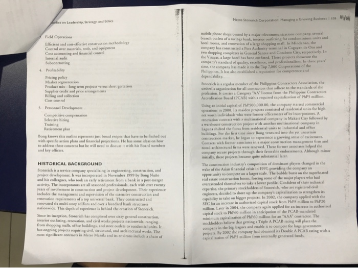 mdericud /7/ Metro Stonerich Corporation Hanaring a | Chegg.com