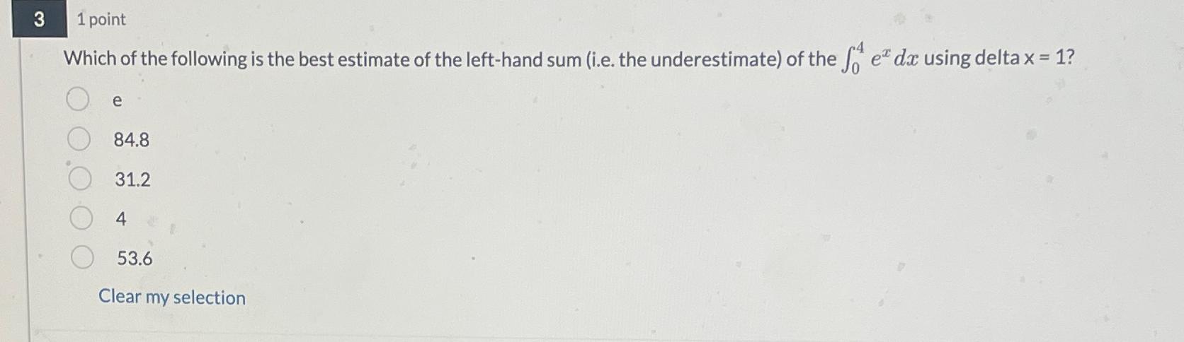Solved 31 ﻿pointWhich of the following is the best estimate | Chegg.com