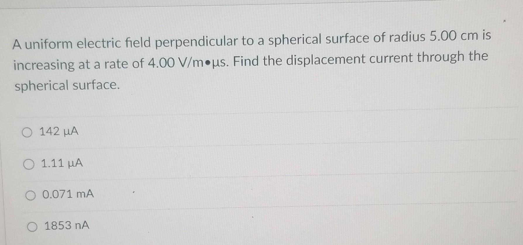 Solved A uniform electric field perpendicular to a spherical | Chegg.com