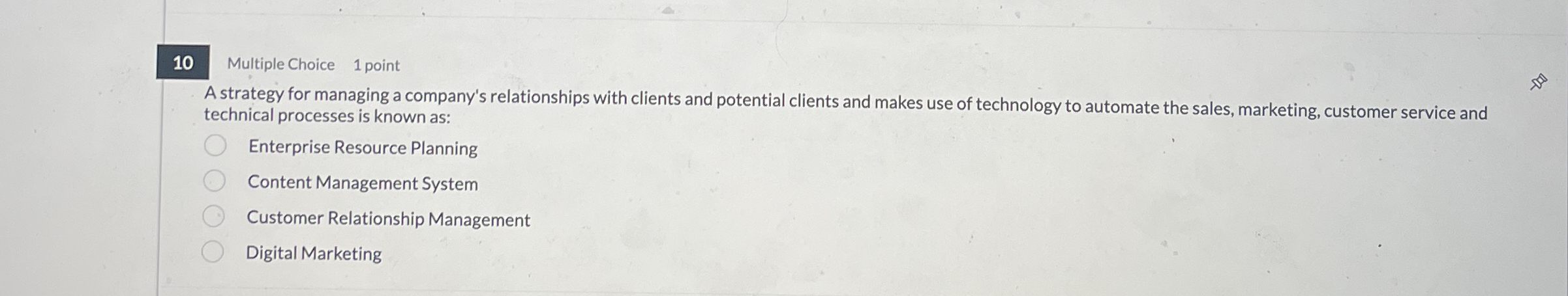 Multiple Choice1 ﻿pointA strategy for managing a | Chegg.com