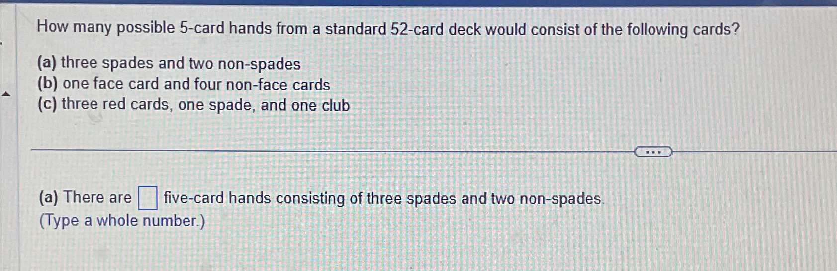 Solved How many possible 5-card hands from a standard | Chegg.com