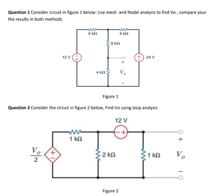 Solved Question 1 ﻿Consider circuit in figure 1 ﻿below: Use | Chegg.com