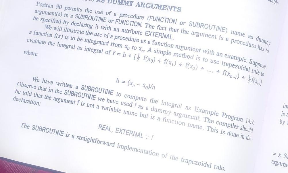 Solved MMY ARGUMENTS dble Fortran 90 permits the use of a | Chegg.com