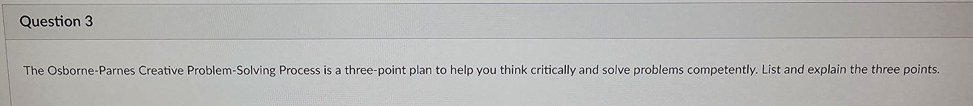 Solved The Osborne-Parnes Creative Problem-Solving Process | Chegg.com