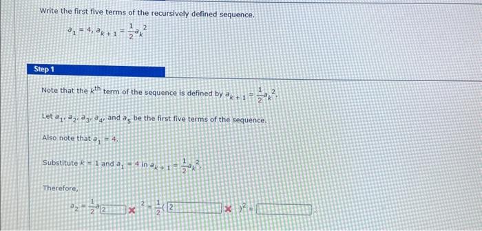 Solved Write The First Five Terms Of The Recursively Defined 0732