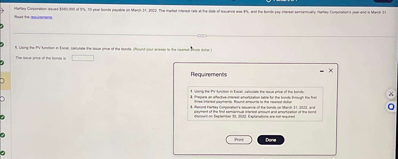 Solved Read the requirements.Using the PV function in Excel, | Chegg.com