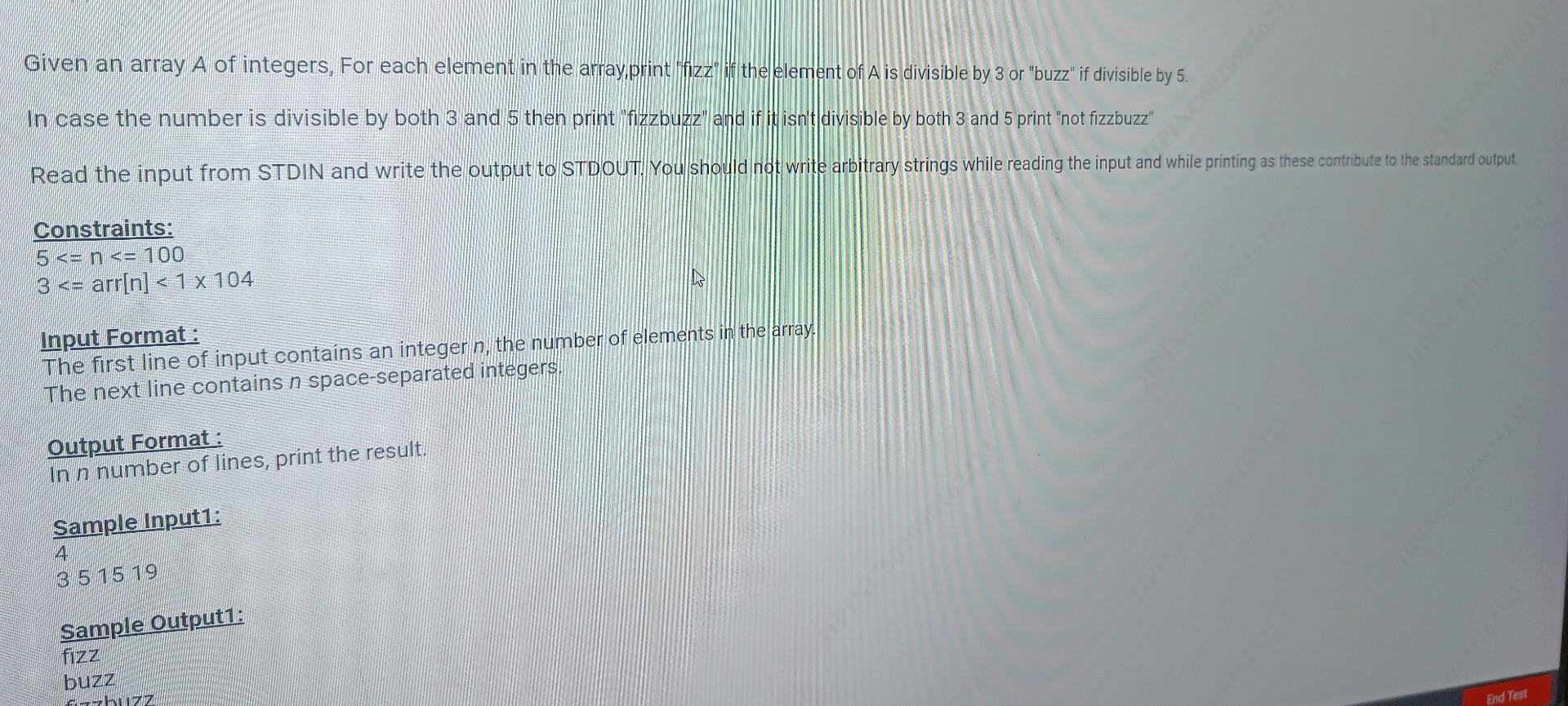 Solved Given an array A of integers, For each element in the | Chegg.com