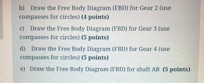 Solved b) Draw the Free Body Diagram (FBD) for Gear 2 (use | Chegg.com