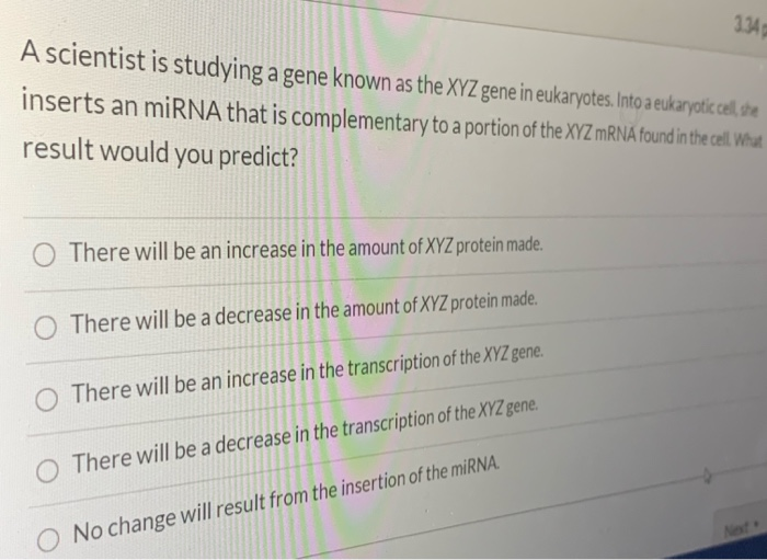 Solved 3.34 A scientist is studying a gene known as the XYZ | Chegg.com