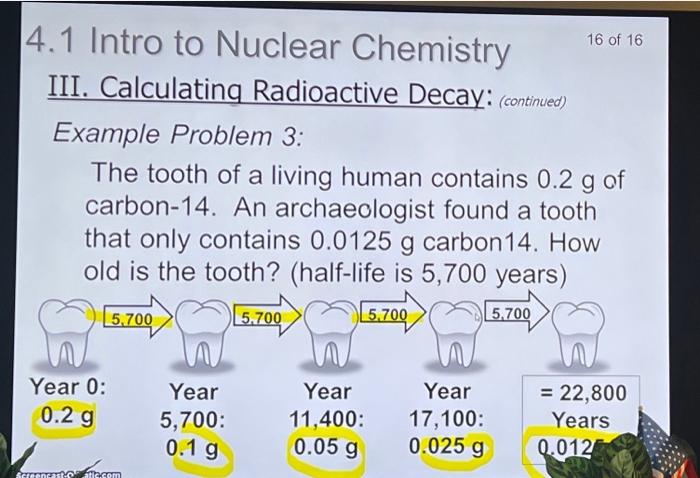 Solved 4 1 Intro To Nuclear Chemistry Iii Calculating