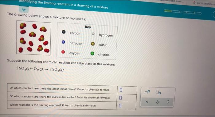 Solved wentying the limiting reactant in a drawing of a | Chegg.com