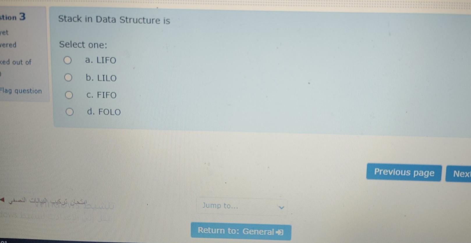 Solved Stack in Data Structure is stion 3 wet wered Select | Chegg.com
