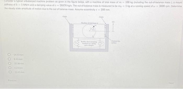 Solved Consider a typical unbalanced machine problem as | Chegg.com