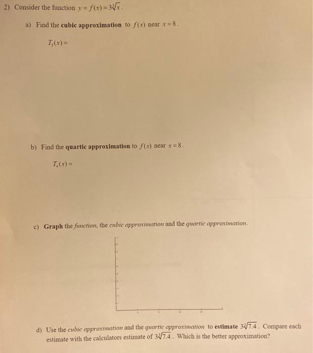 Solved onsider the function y=f(x)=33x. a) Find the cubic | Chegg.com
