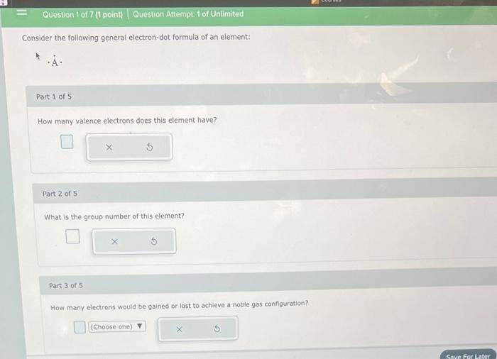 Solved Consider the following general electron-dot formula | Chegg.com
