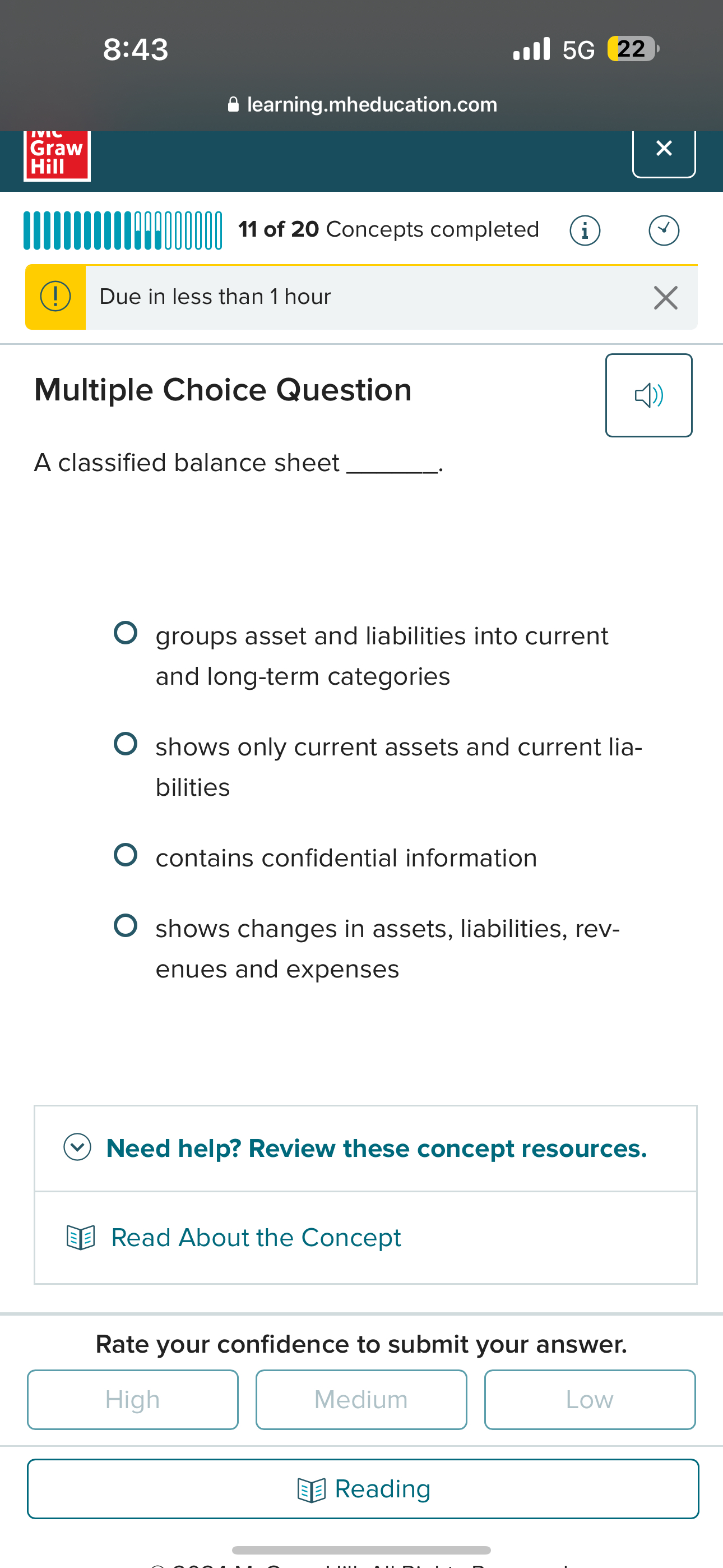 Solved Multiple Choice QuestionA classified balance | Chegg.com