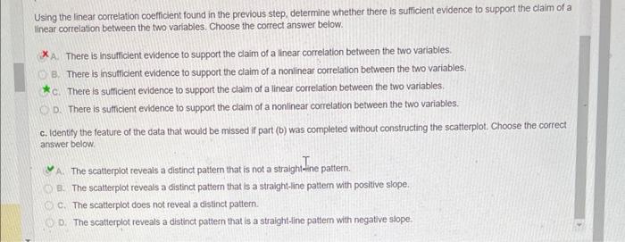 Solved Using the linear correlation coefficient found in the | Chegg.com