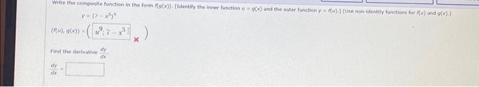 Solved Write the composite function in the form f(g(x)). | Chegg.com