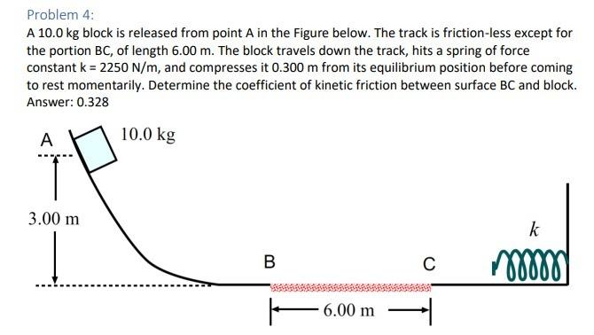 Solved KE=21mv2,Ug=mgh,Us=21kx2,E=KE+Ug+Us,Ei=Ef, Wfric | Chegg.com