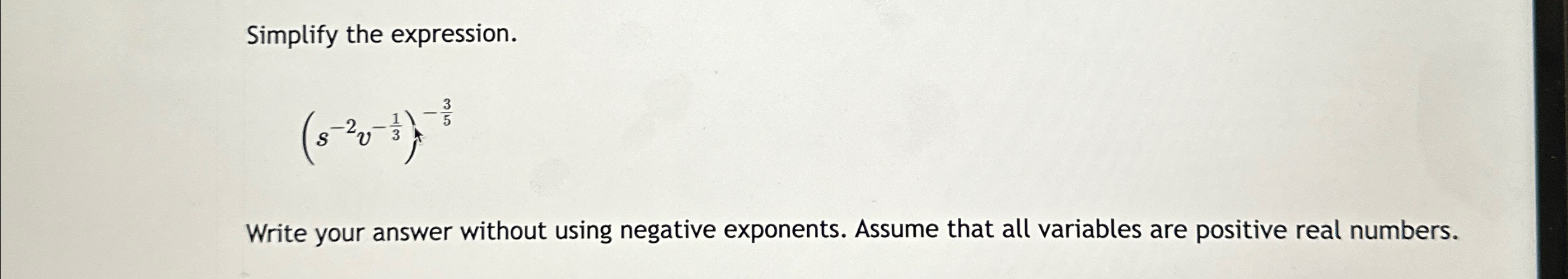 Solved Simplify the expression.(s-2v-13)-35Write your answer | Chegg.com