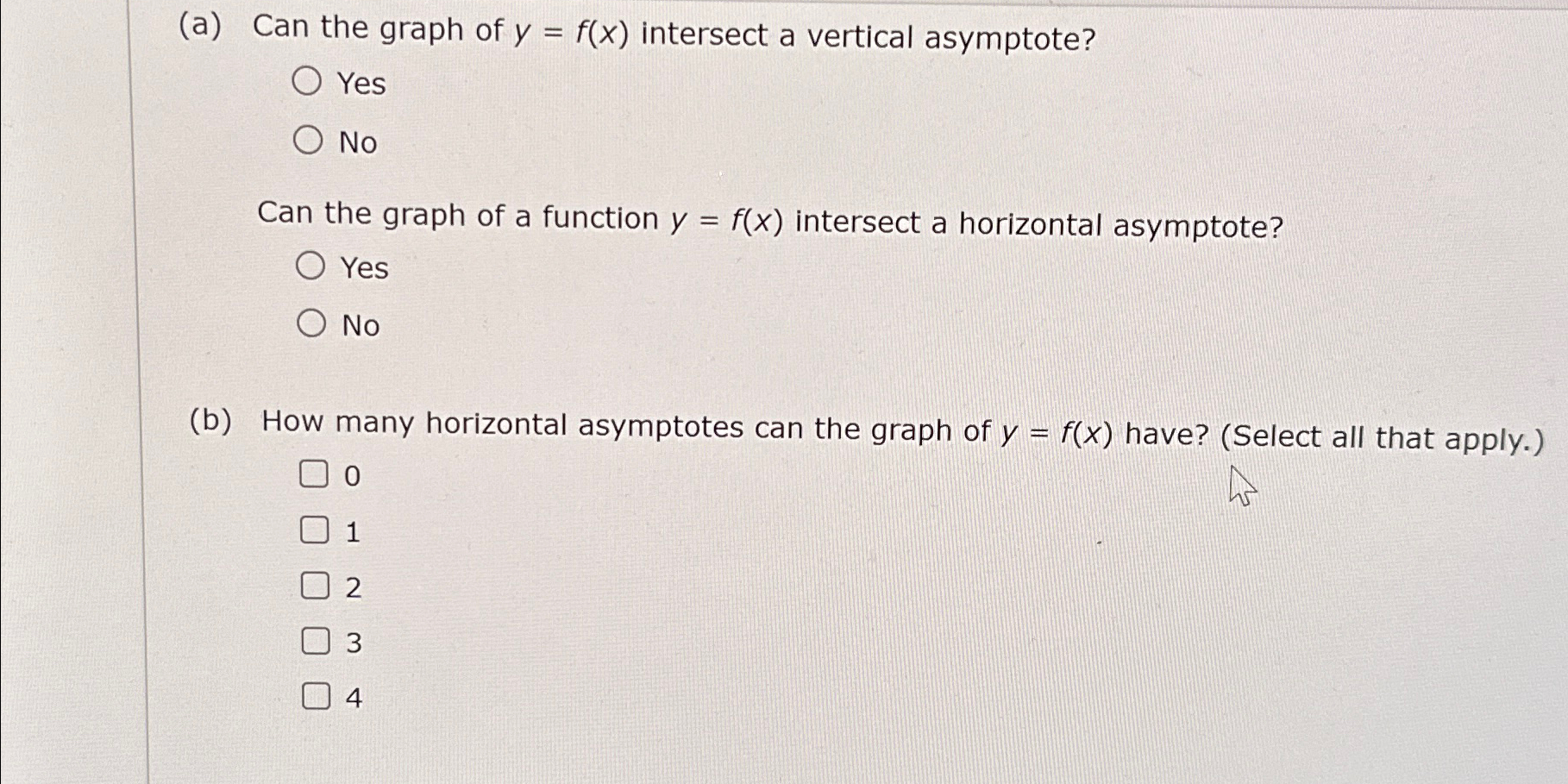 Solved (a) ﻿Can the graph of y=f(x) ﻿intersect a vertical | Chegg.com