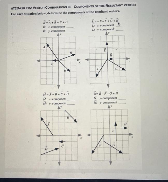 Solved NT2D-QRT15: VECTOR COMBINATIONS III-COMPONENTS OF THE | Chegg.com
