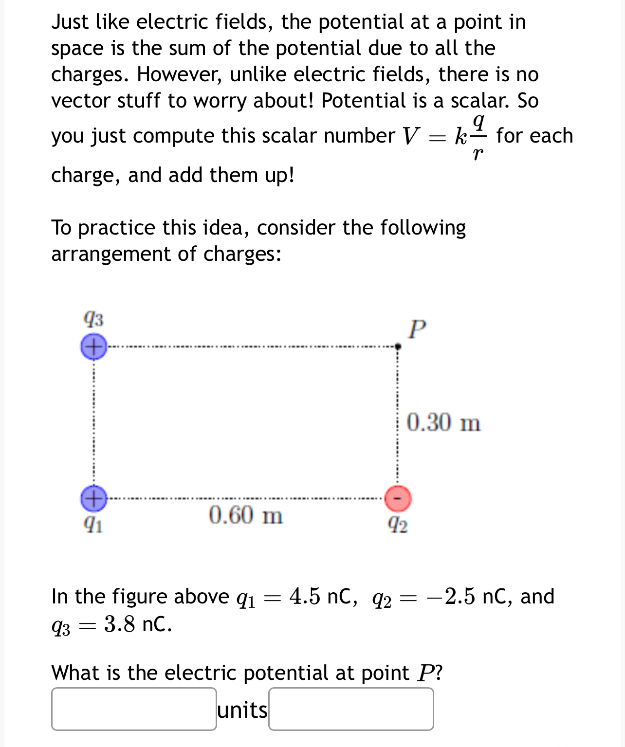 Solved Just like electric fields, the potential at a point | Chegg.com