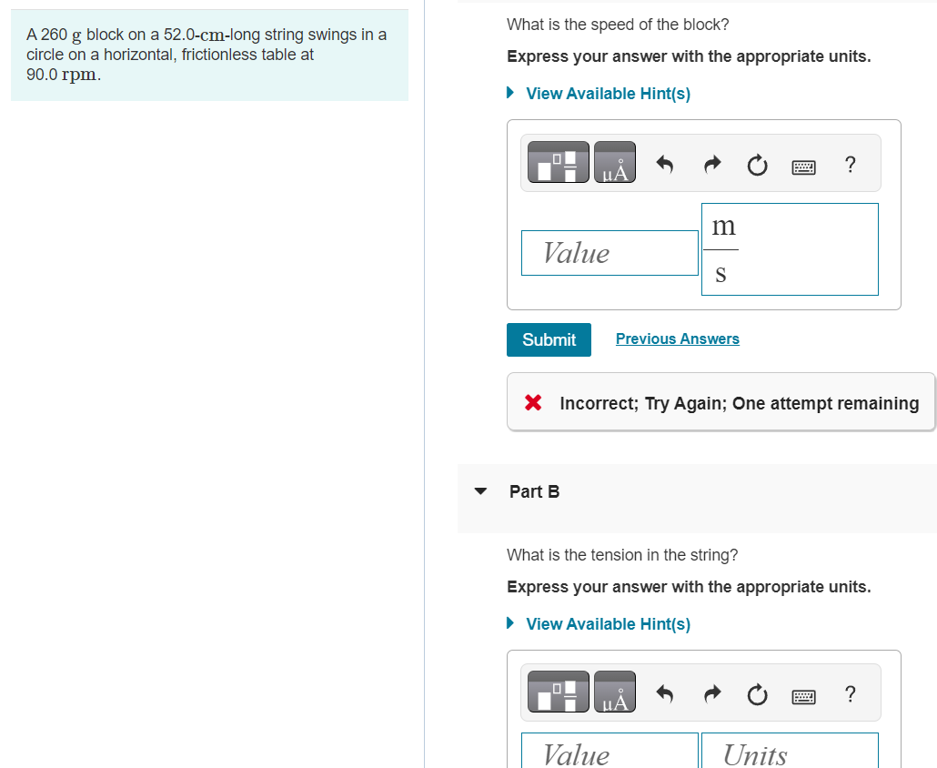 Solved A 260g ﻿block on a 52.0 -cm-long string swings in | Chegg.com
