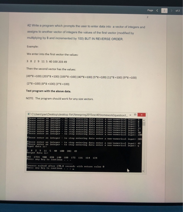 Solved Page of 2 Write a program which: 1. Assigns | Chegg.com