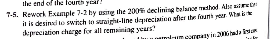 Solved 7-5. ﻿Rework Example 7-2 ﻿by using the 200% | Chegg.com