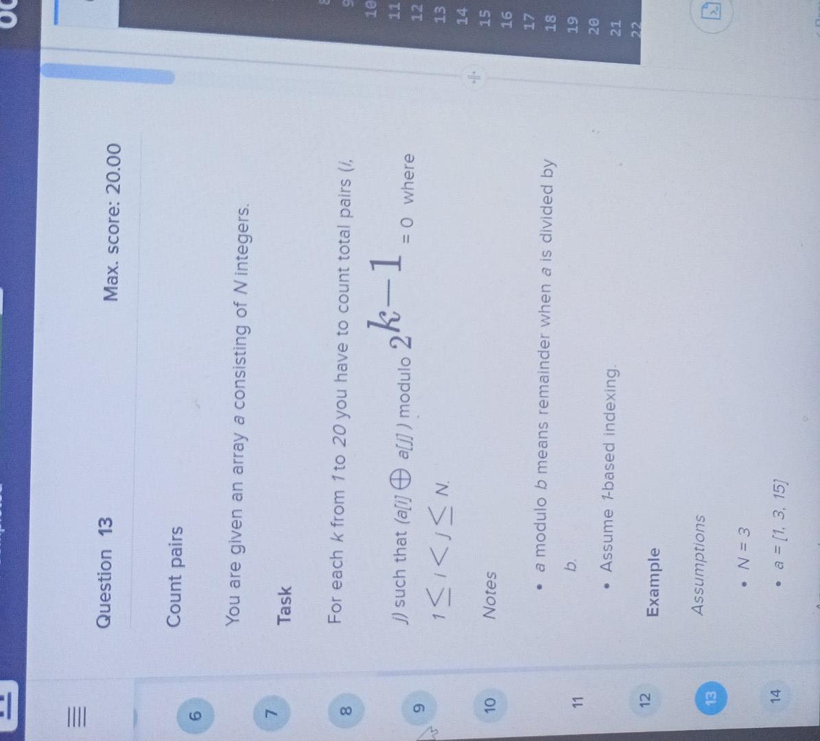 Solved Question 13 Max. score: 20.00 Count pairs You are | Chegg.com