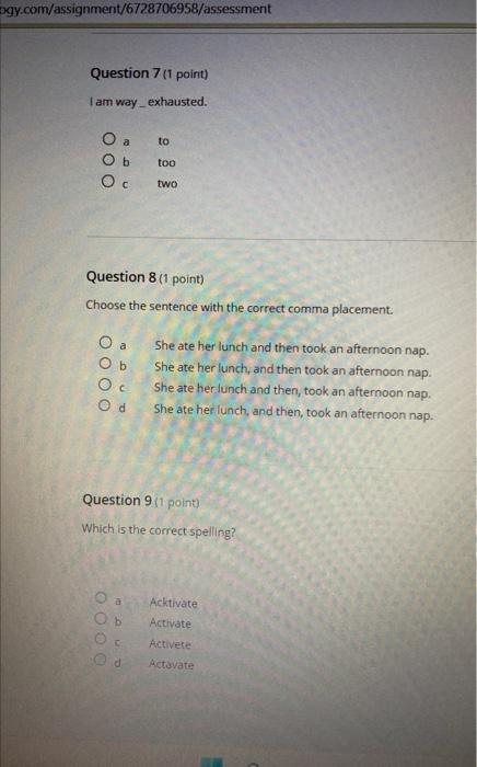 Choose the sentence with the correct comma placement. | Chegg.com