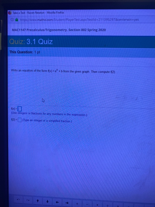 Solved Take a Test - Raven Newton - Mozilla Firefox O | Chegg.com