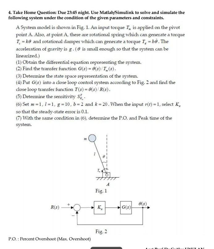 Solved 4. Take Home Question: Due 23:45 night. Use | Chegg.com