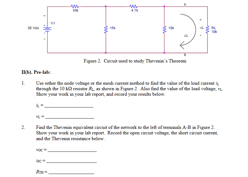 Solved Figure 2. ﻿Circuit used to study Thevenin's | Chegg.com