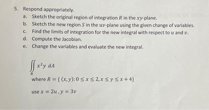 Solved 5. Respond appropriately. a. Sketch the original | Chegg.com