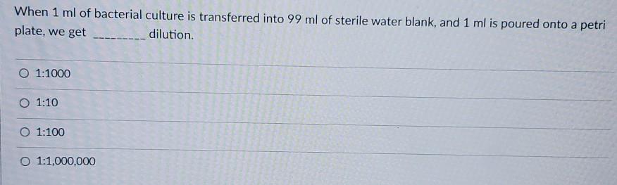 Solved In the standard plate count technique, the number of | Chegg.com