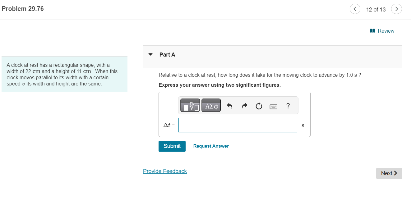 Solved Problem 29.76A clock at rest has a rectangular shape, | Chegg.com