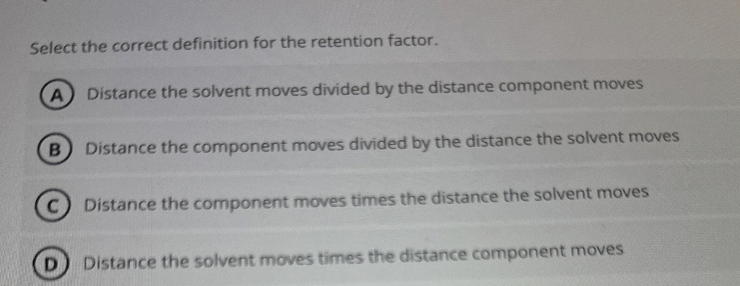 Solved Select the correct definition for the retention | Chegg.com