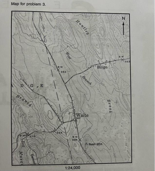 Solved d. What is the total relief on the map? e. In which | Chegg.com