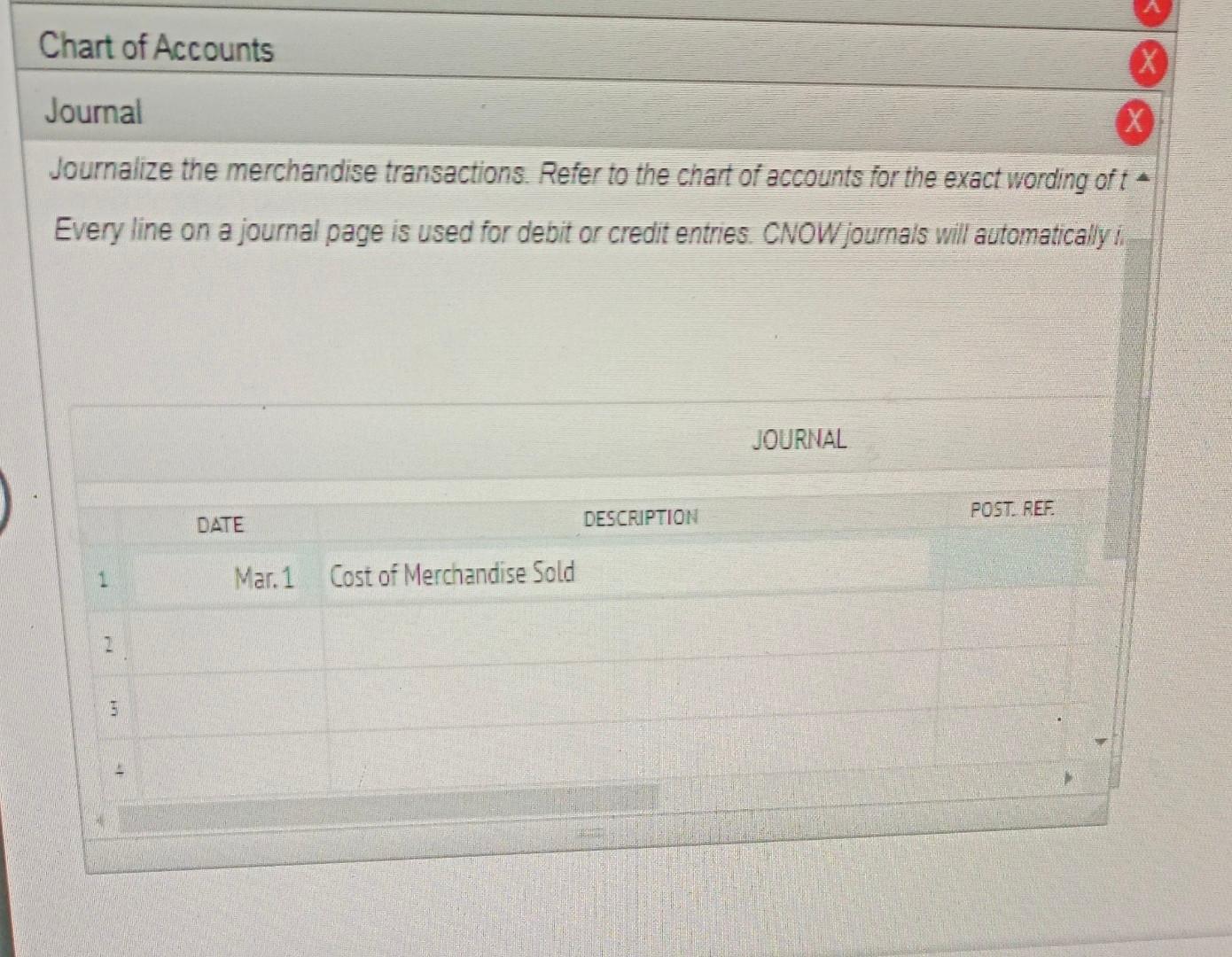 Solved Journalize the following merchandise transactions. | Chegg.com